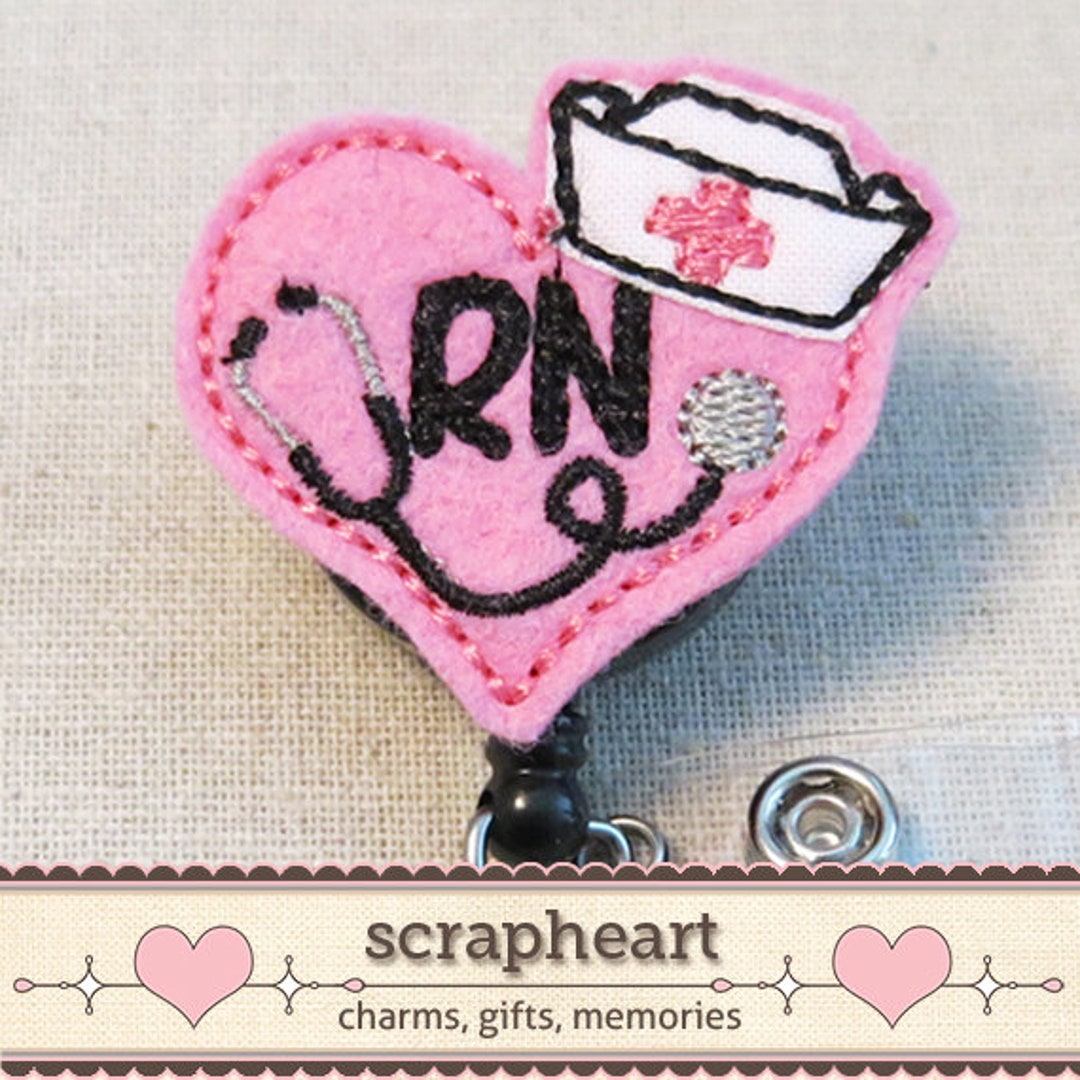 Nurse Day Badge Reel, RN Heart Badge Reel, Registered Nurse Valentine's ...
