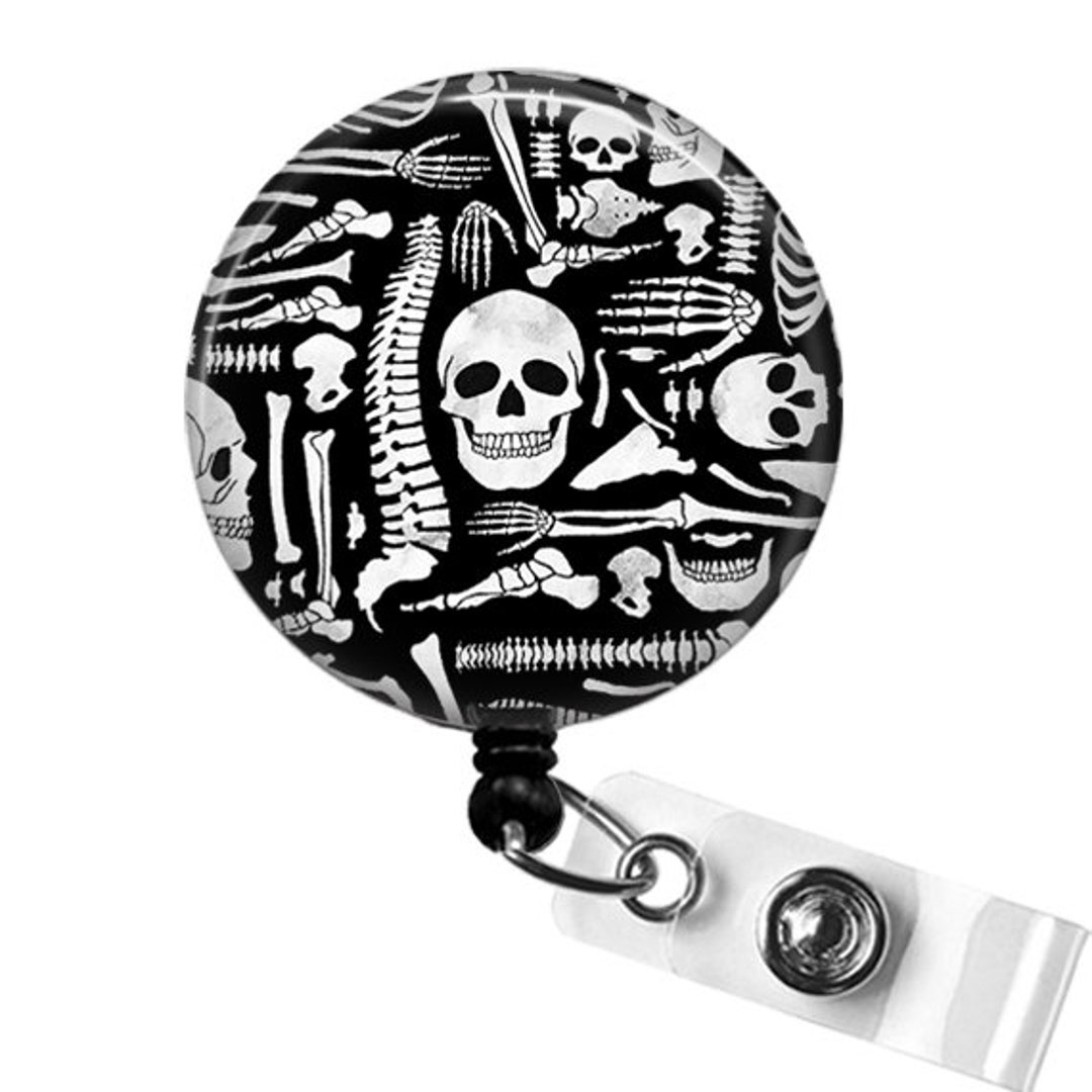 Skeleton Badge Reel, Ortho Nurse Gift, Orthopedic RN Badge Clip, Xray ...