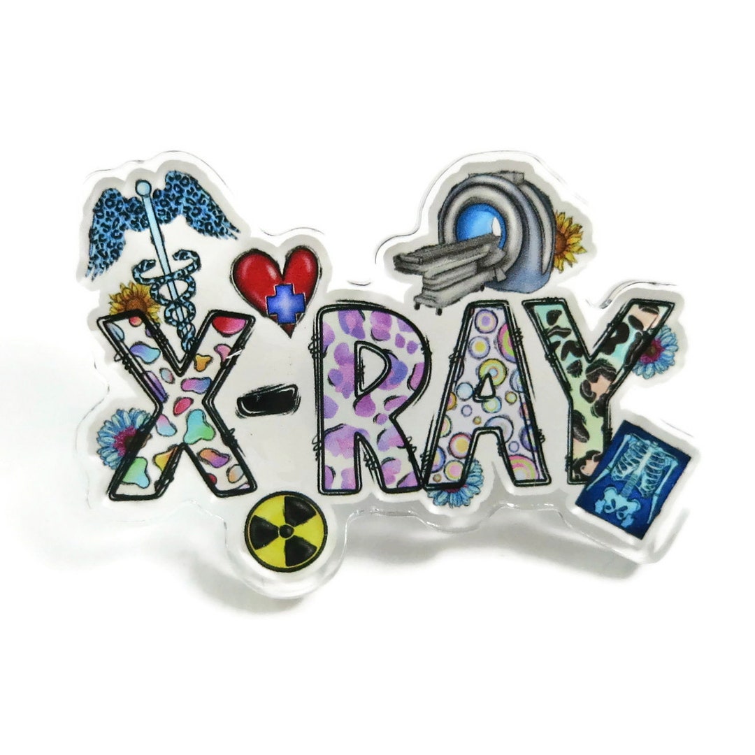 X-ray Tech Acrylic Pin, Radiology Tech ID Lapel Pin, Radiographer Badge ...