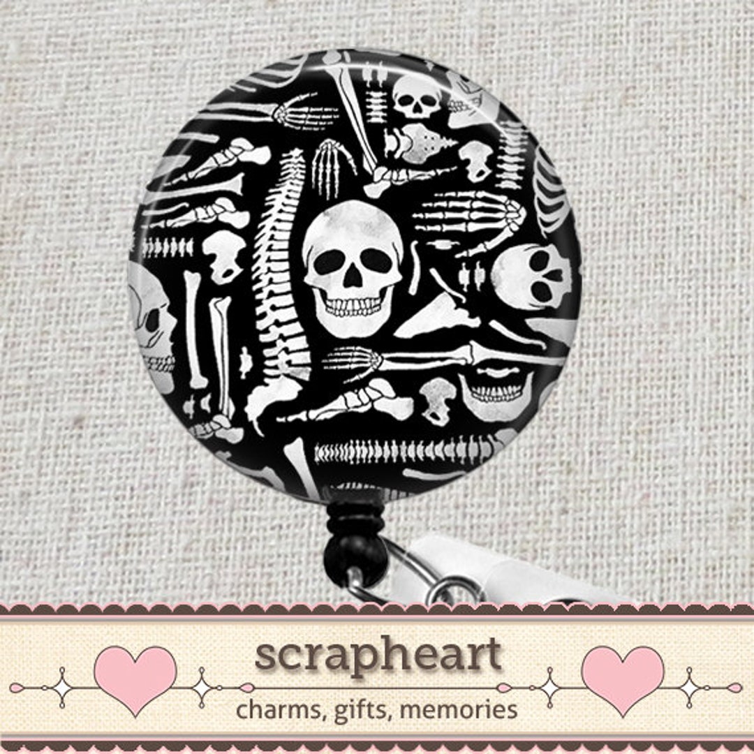 Skeleton Badge Reel, Ortho Nurse Gift, Orthopedic RN Badge Clip, Xray ...