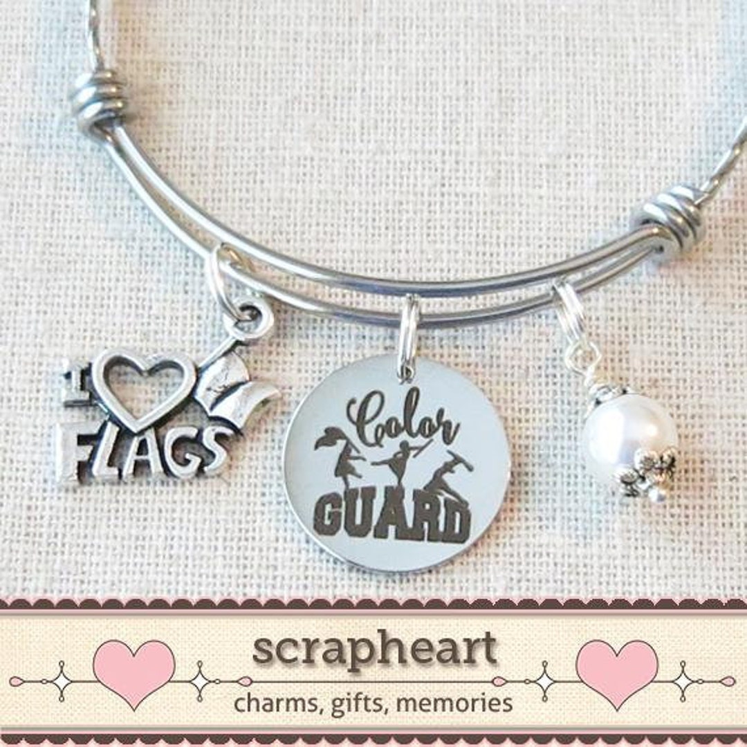 COLOR GUARD Flag Charm Bracelet, Color Guard Mom Bracelet, Color Guard ...