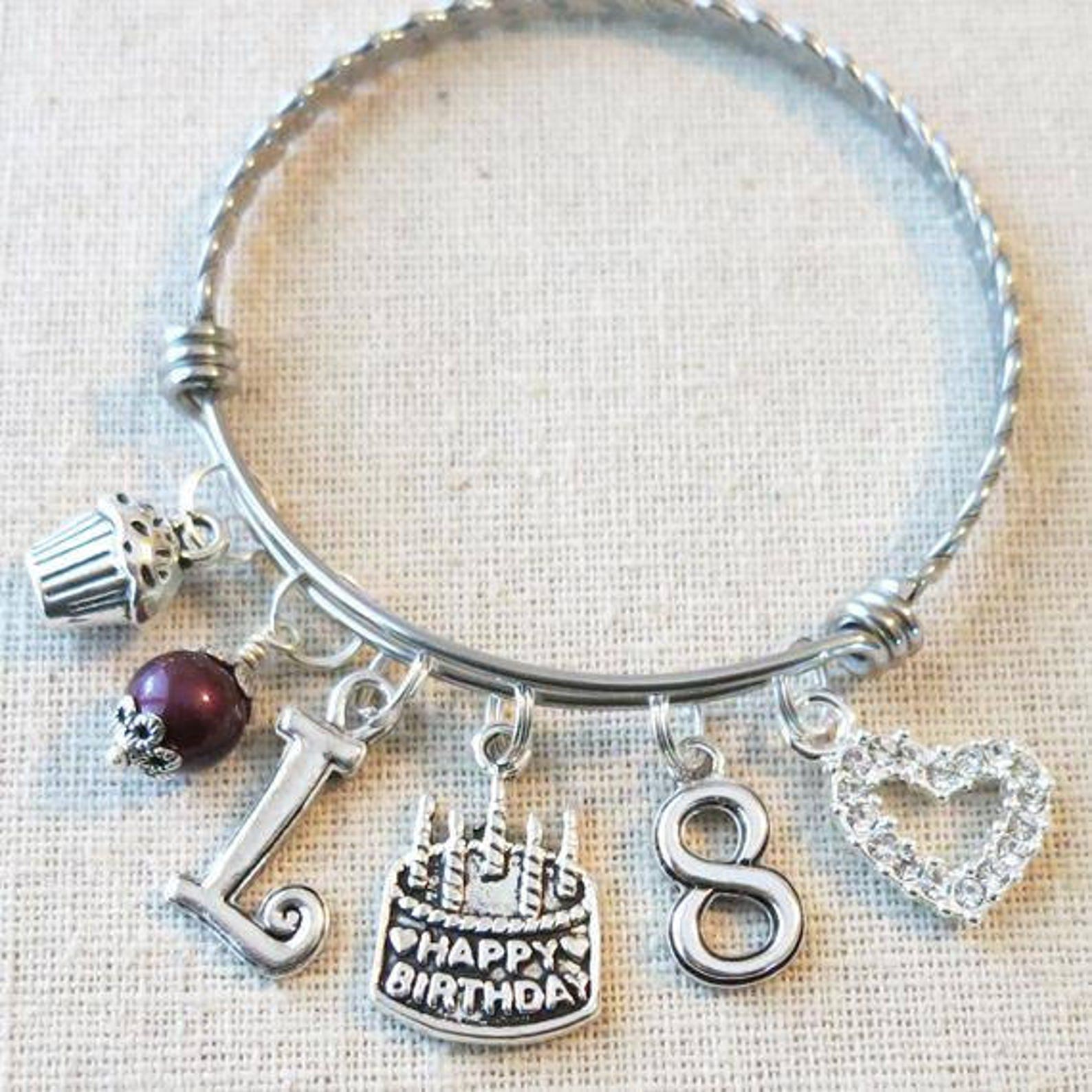 8th BIRTHDAY GIRL 8th Birthday Charm Bracelet 8 Year Old | Etsy