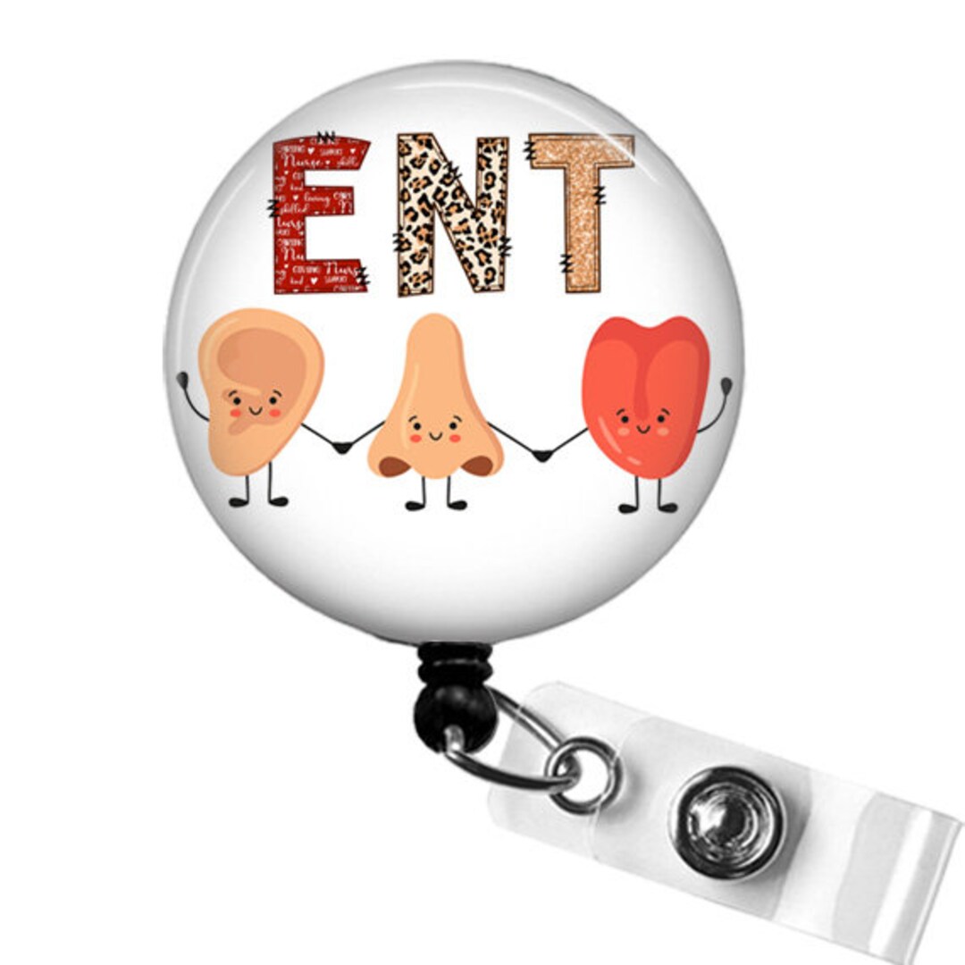 ENT Badge Reel, Ear Nose Throat Badge Reel, Ent Doctor Badge ID Holder ...
