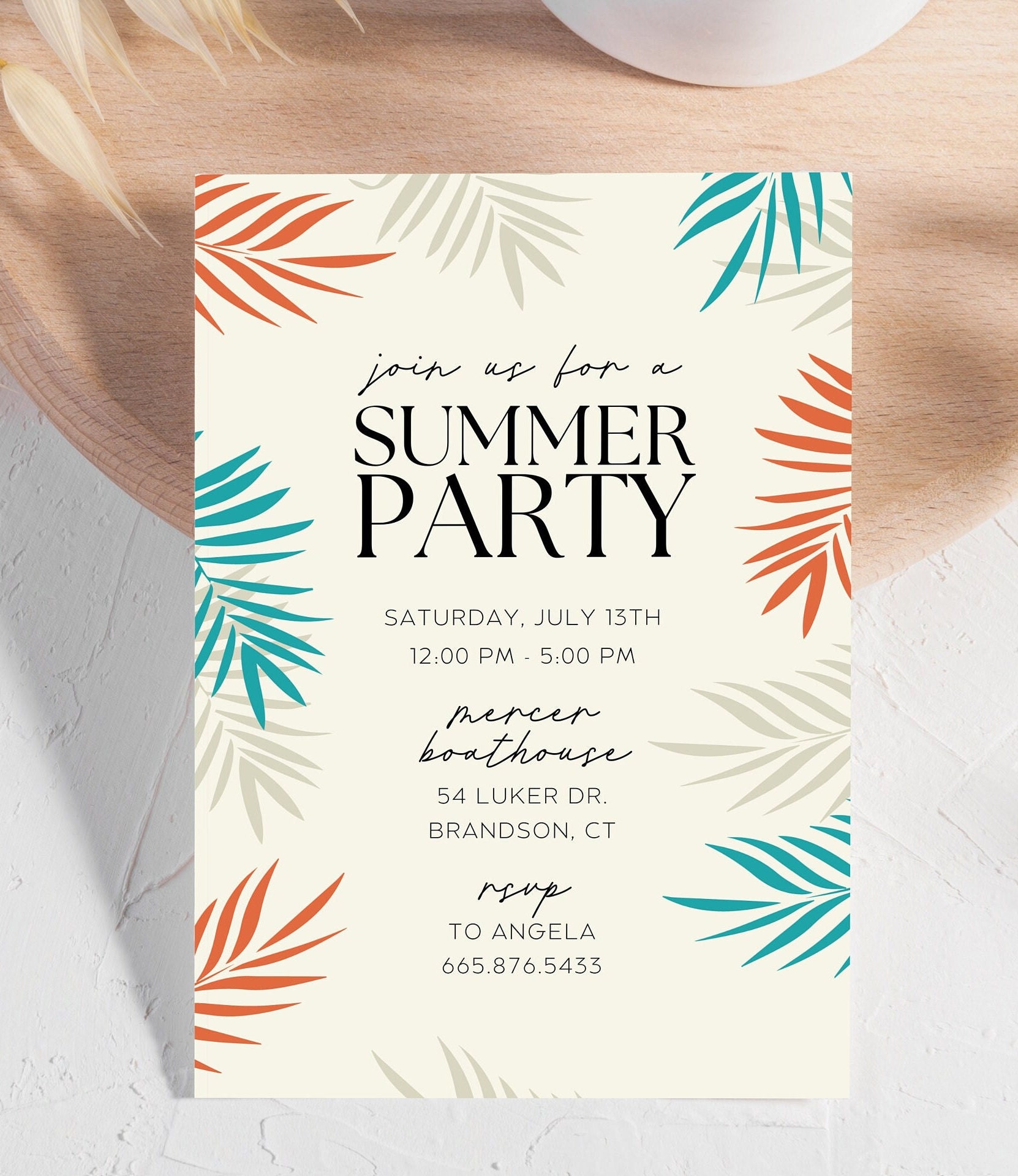 Editable Summer Party Invitation, Birthday Invite, 4th of July Invite ...