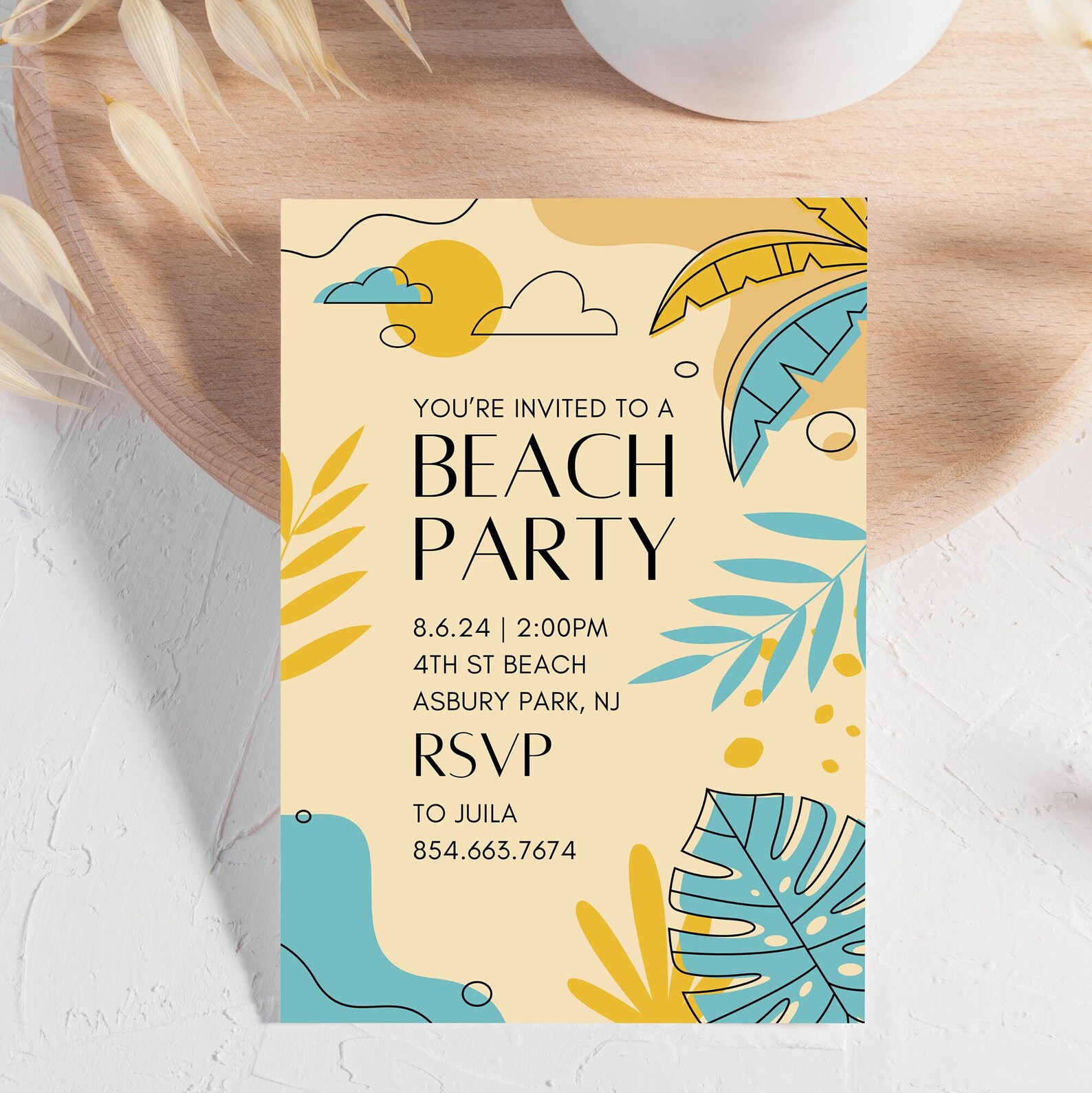 Editable Beach Party Invitation, Birthday Invite, 4th of July Invite ...