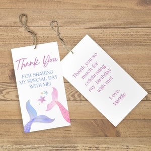 Printable Favor Tags - Mermaid Party - Editable Gift Tags - First ...