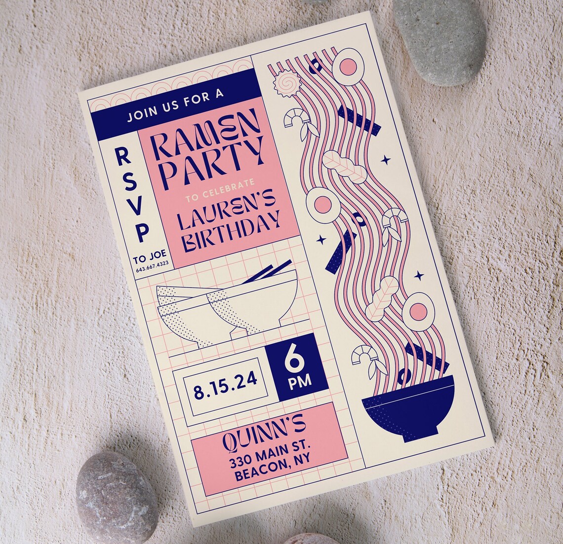 Ramen Party Invitation Editable Template, Ramen Party Invite, Digital ...