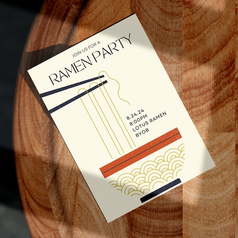 Ramen Party Invitation Editable Template, Ramen Party Invite, Digital ...