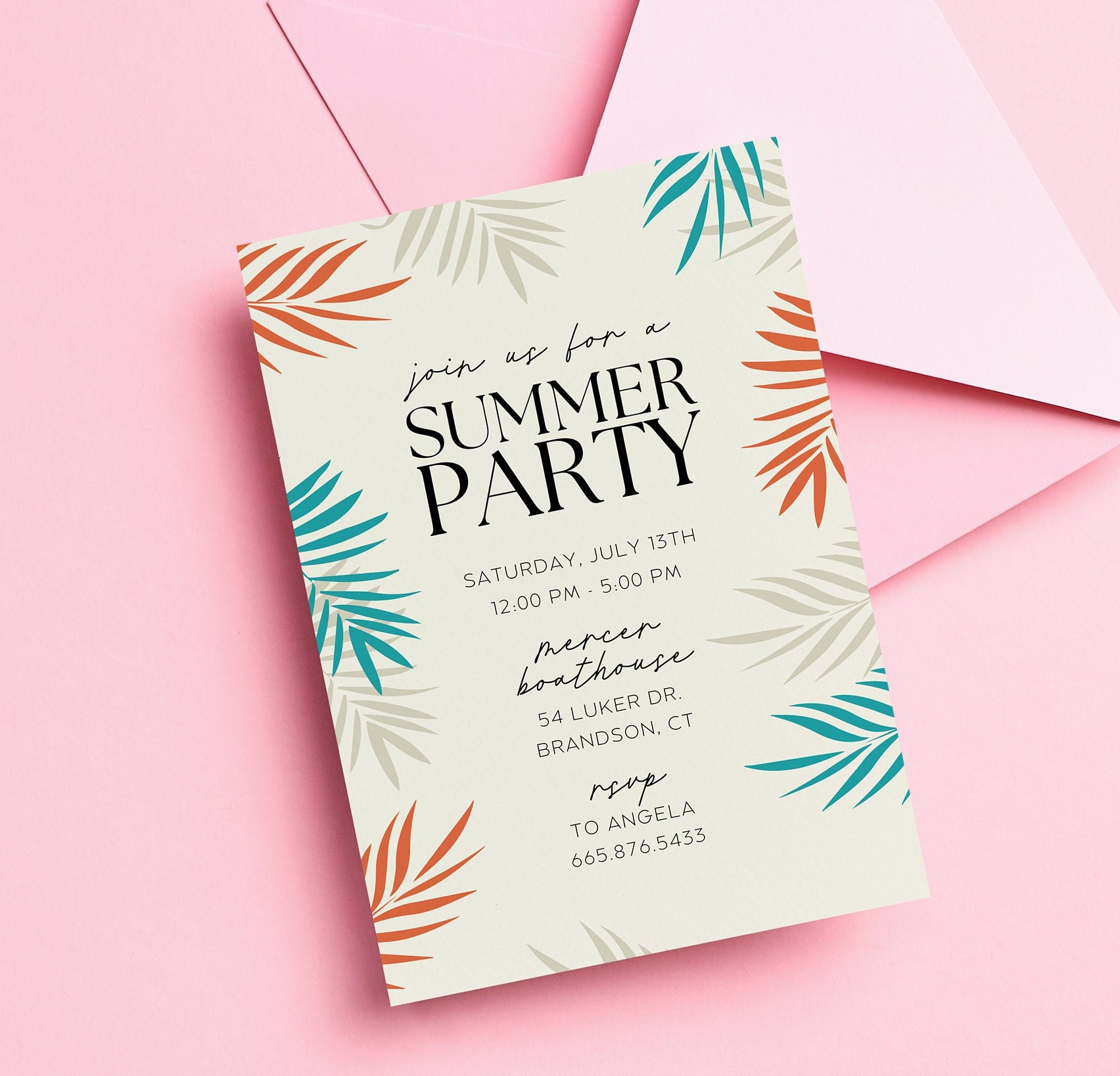 Editable Summer Party Invitation, Birthday Invite, 4th of July Invite ...