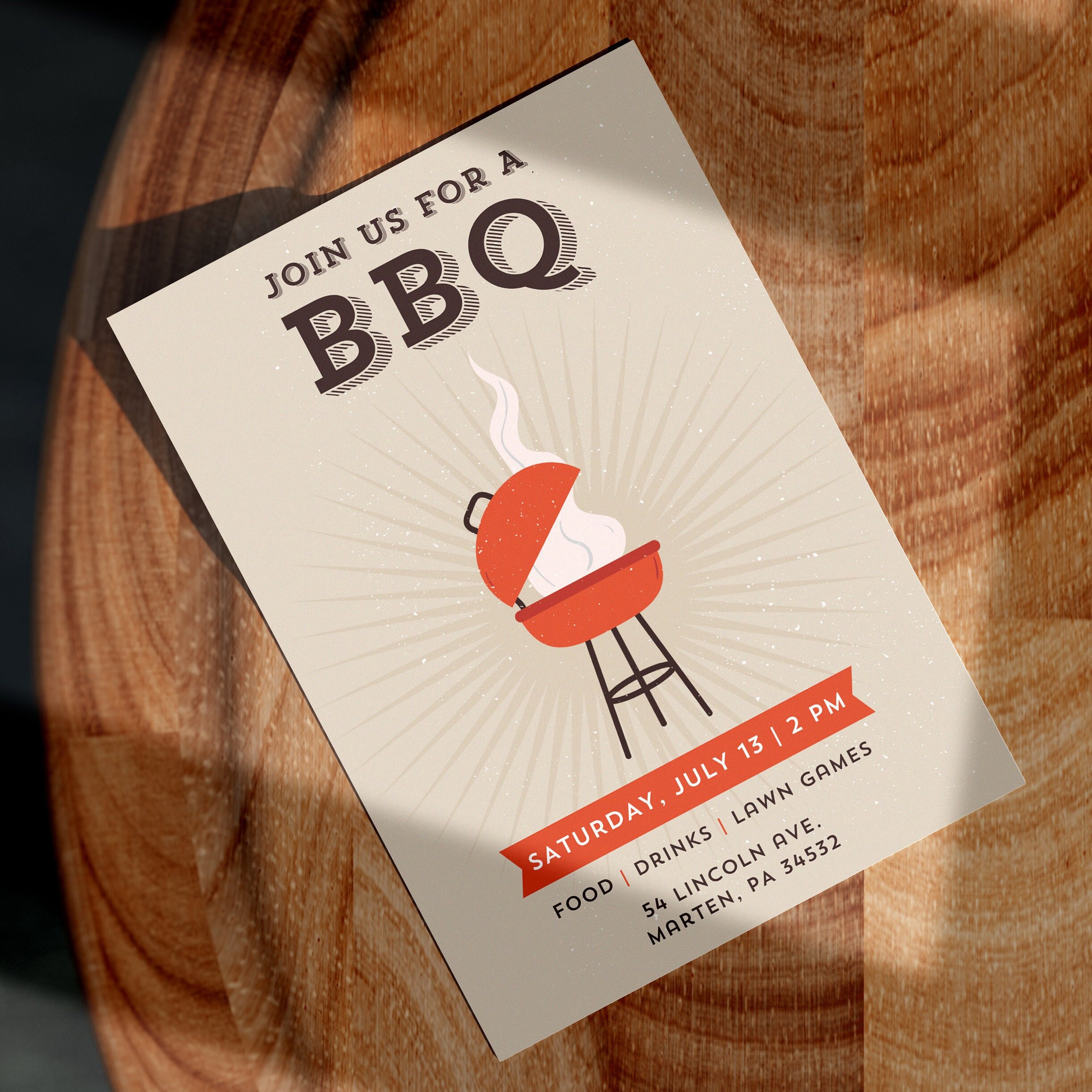 BBQ Party Invitation - Fully Editable, 4th of July Invite, Bbq Birthday ...