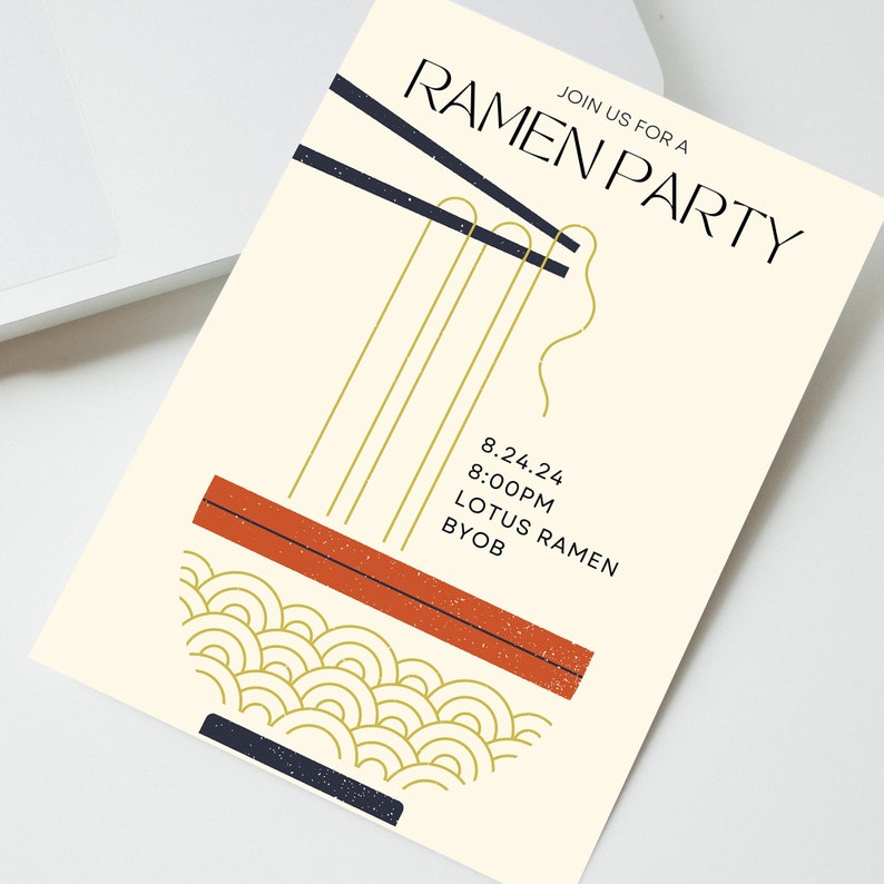 Ramen Party Invitation Editable Template, Ramen Party Invite, Digital ...