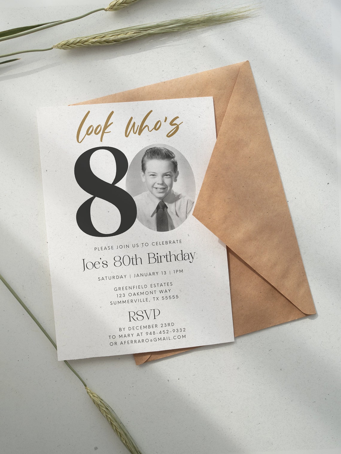 Editable 40th, 50th, 50th, 70th, 80th Milestone Birthday Invite ...