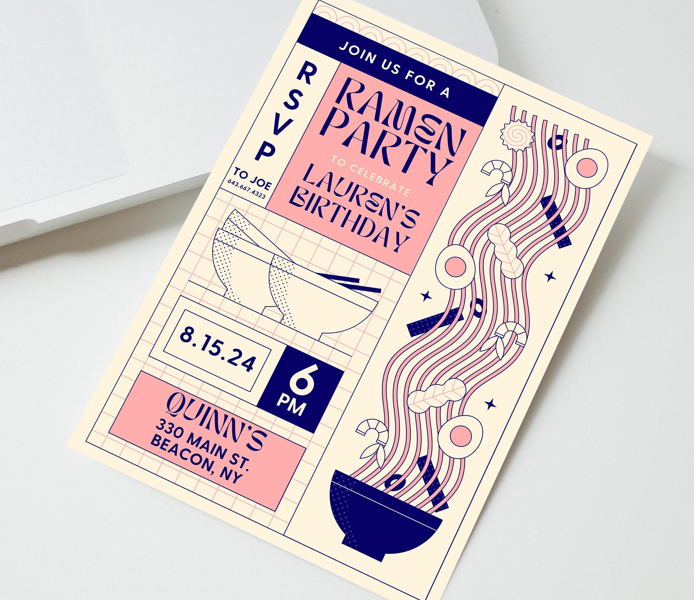 Ramen Party Invitation Editable Template, Ramen Party Invite, Digital ...