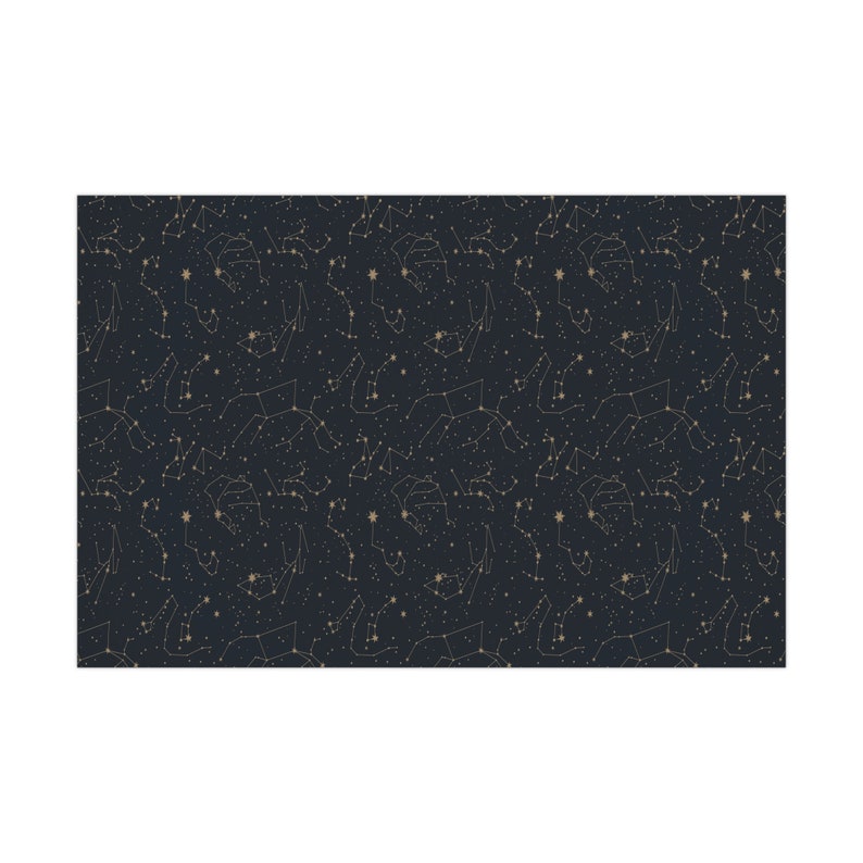 Navy and Gold Celestial Wrapping Paper - Constellation Holiday Gift ...