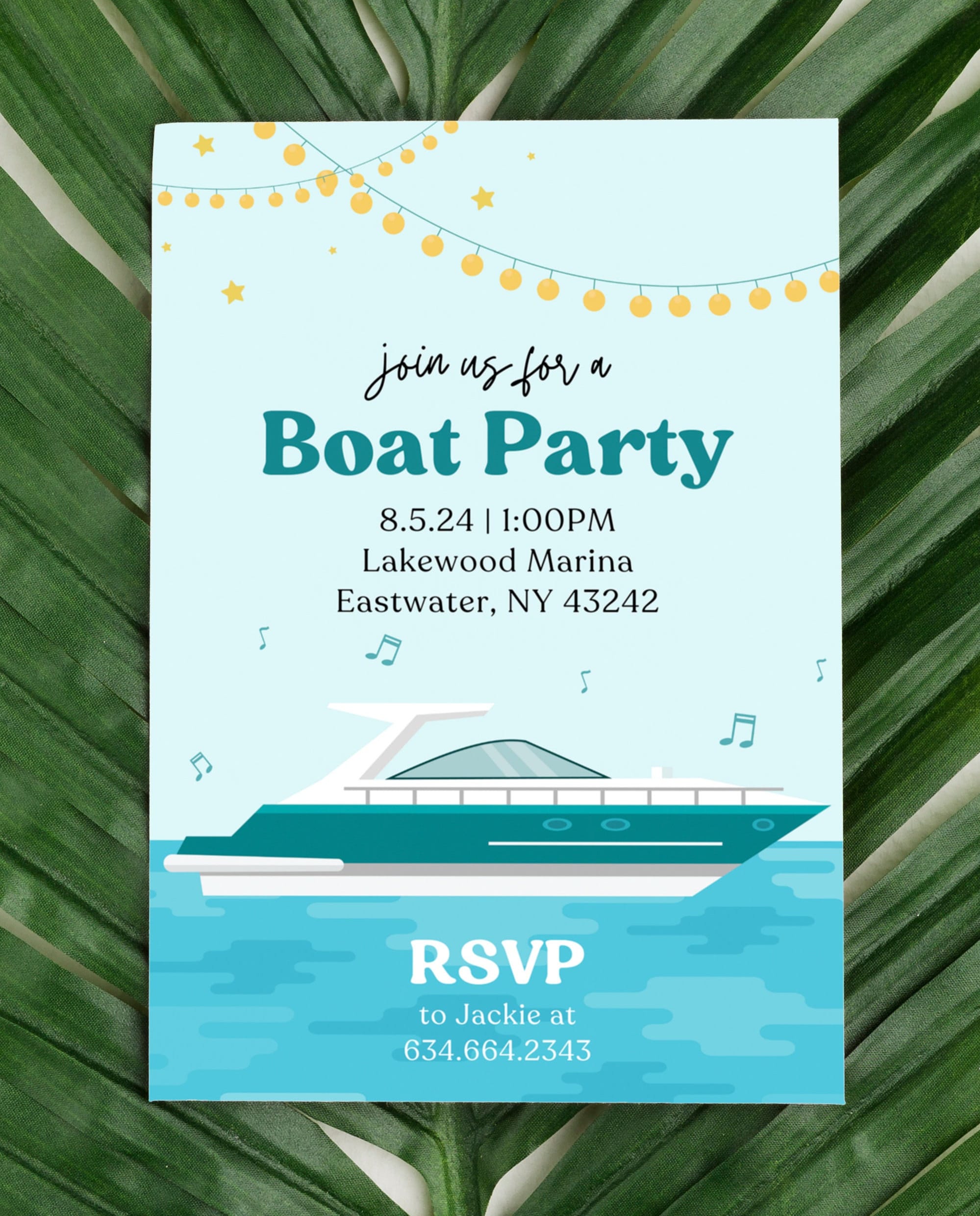 Editable Boat Party Invitation, Birthday Invite, 4th of July Invite ...