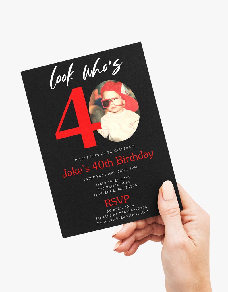 Editable 40th, 50th, 50th, 70th, 80th Milestone Birthday Invite ...