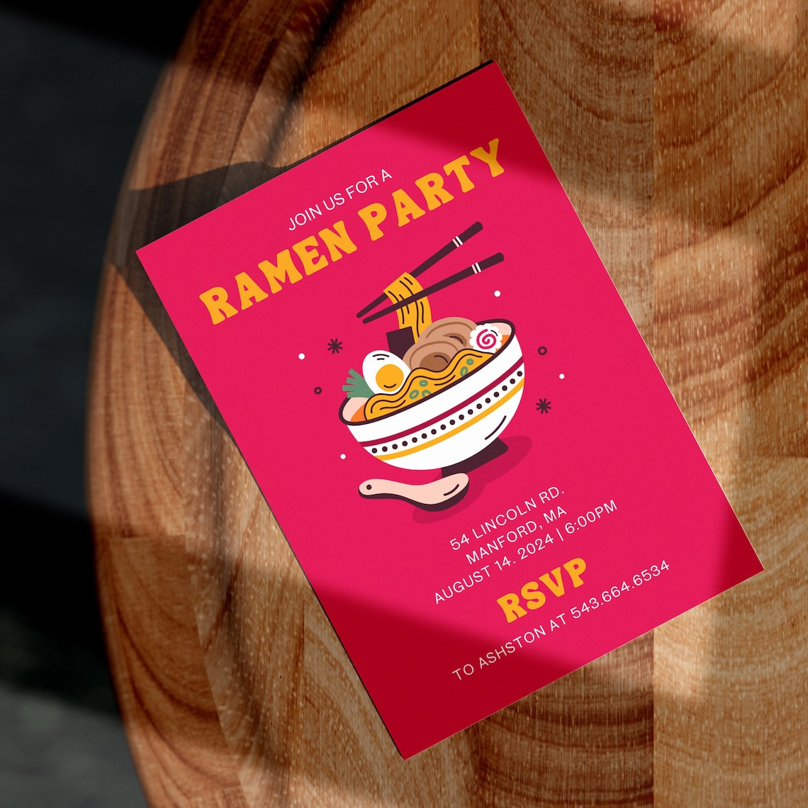 Ramen Party Invitation Editable Template, Ramen Party Invite, Digital ...