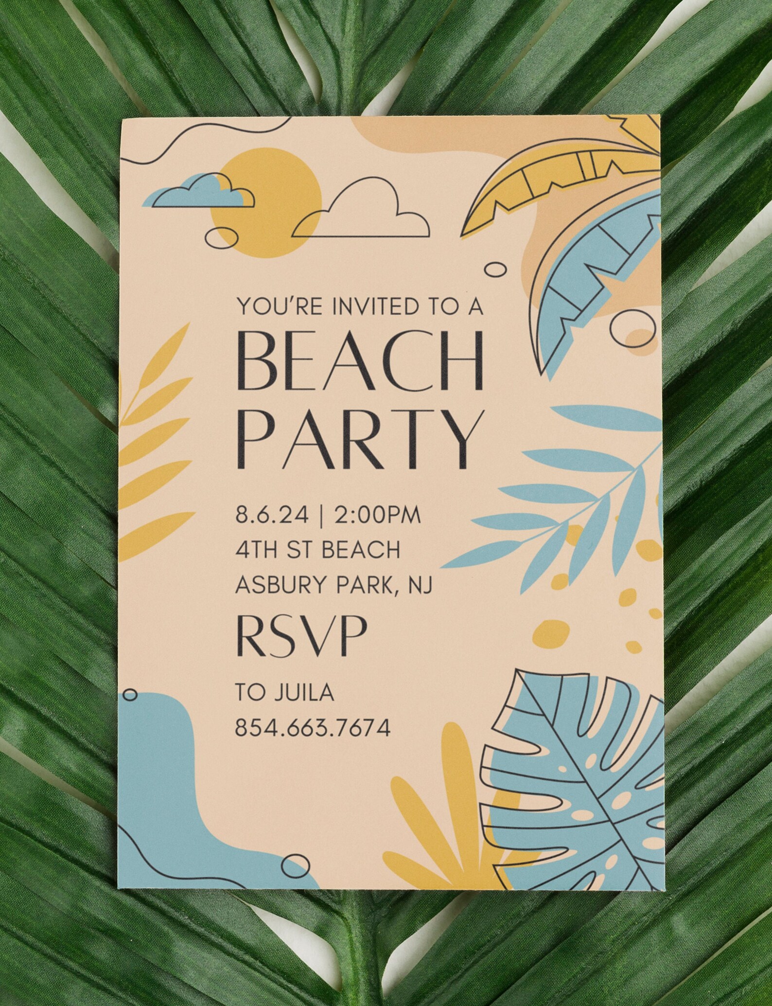 Editable Beach Party Invitation, Birthday Invite, 4th of July Invite ...