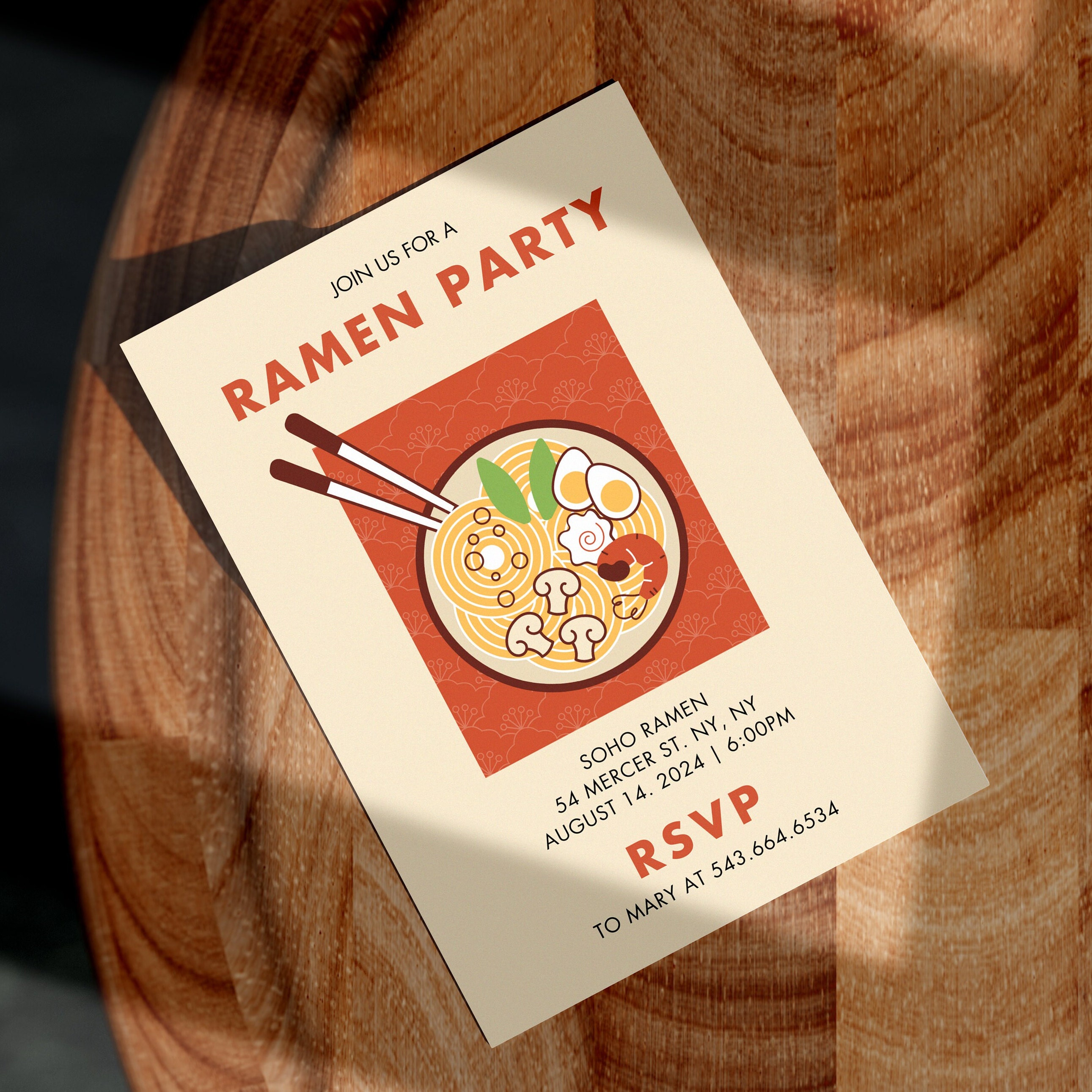 Ramen Party Invitation Editable Template, Ramen Party Invite, Digital ...