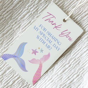 Printable Favor Tags - Mermaid Party - Editable Gift Tags - First ...