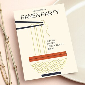 Ramen Party Invitation Editable Template, Ramen Party Invite, Digital ...
