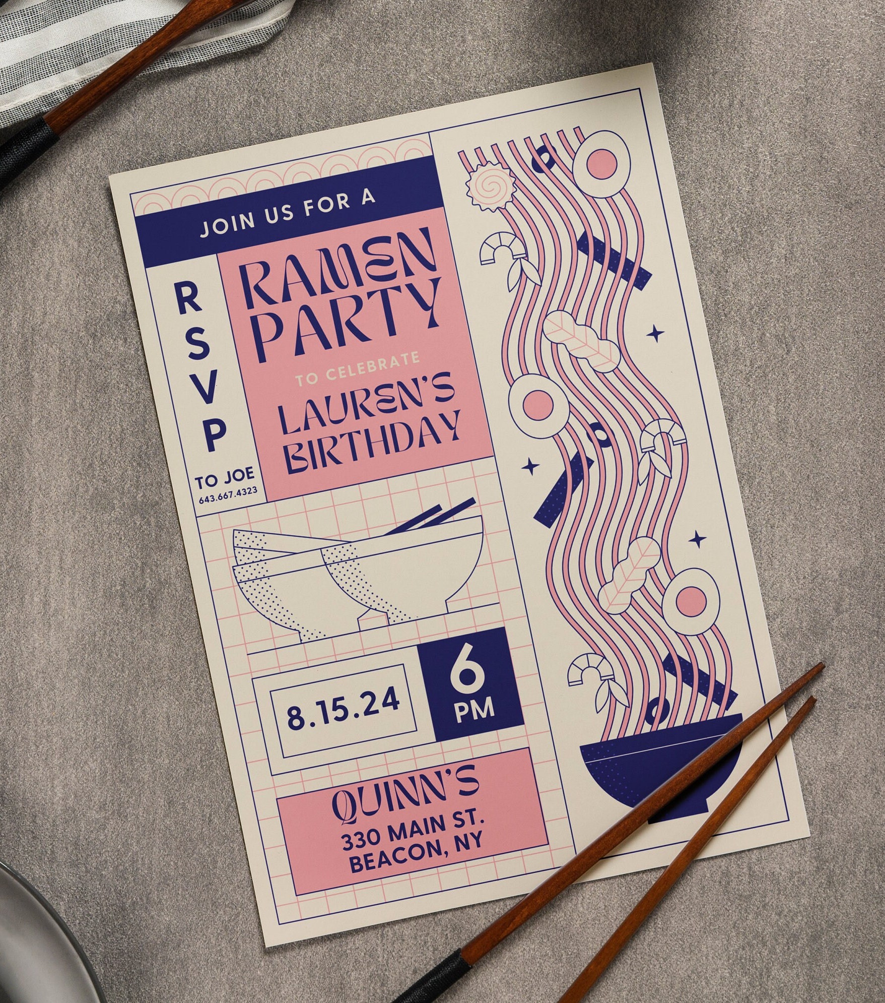 Ramen Party Invitation Editable Template, Ramen Party Invite, Digital ...