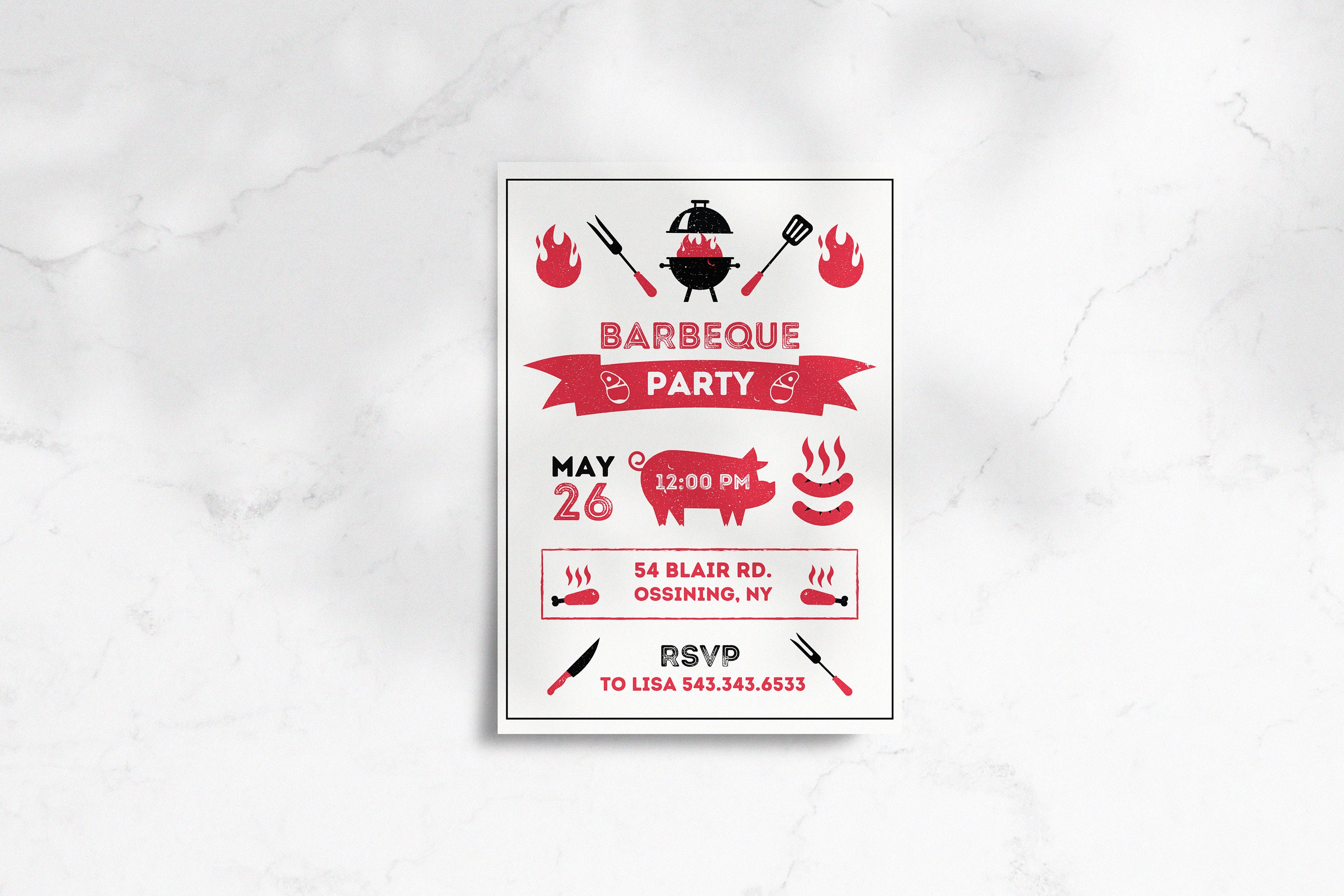 Editable BBQ Invitation, Bbq Birthday Invite, Bbq Birthday Party ...