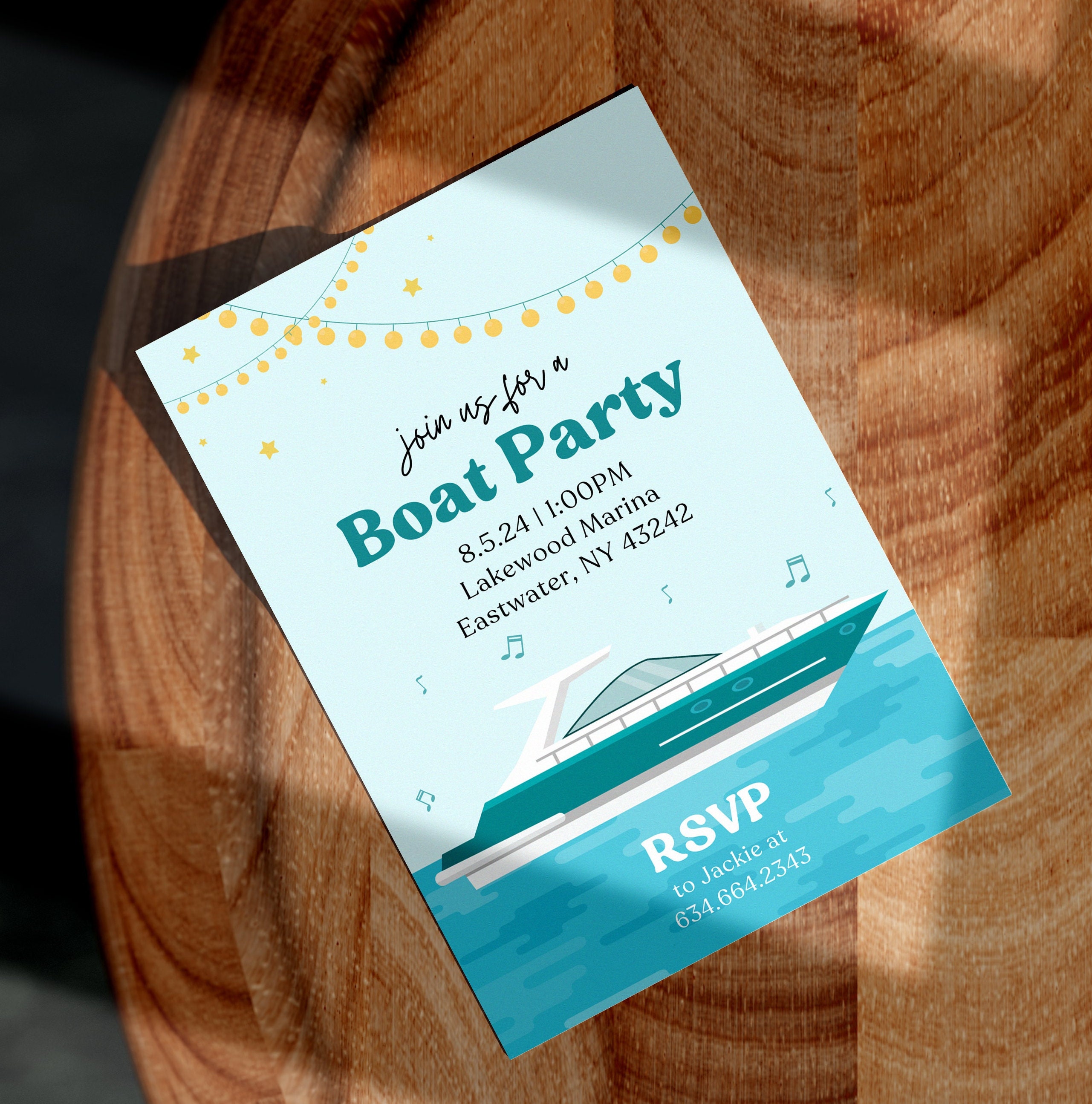 Editable Boat Party Invitation, Birthday Invite, 4th of July Invite ...