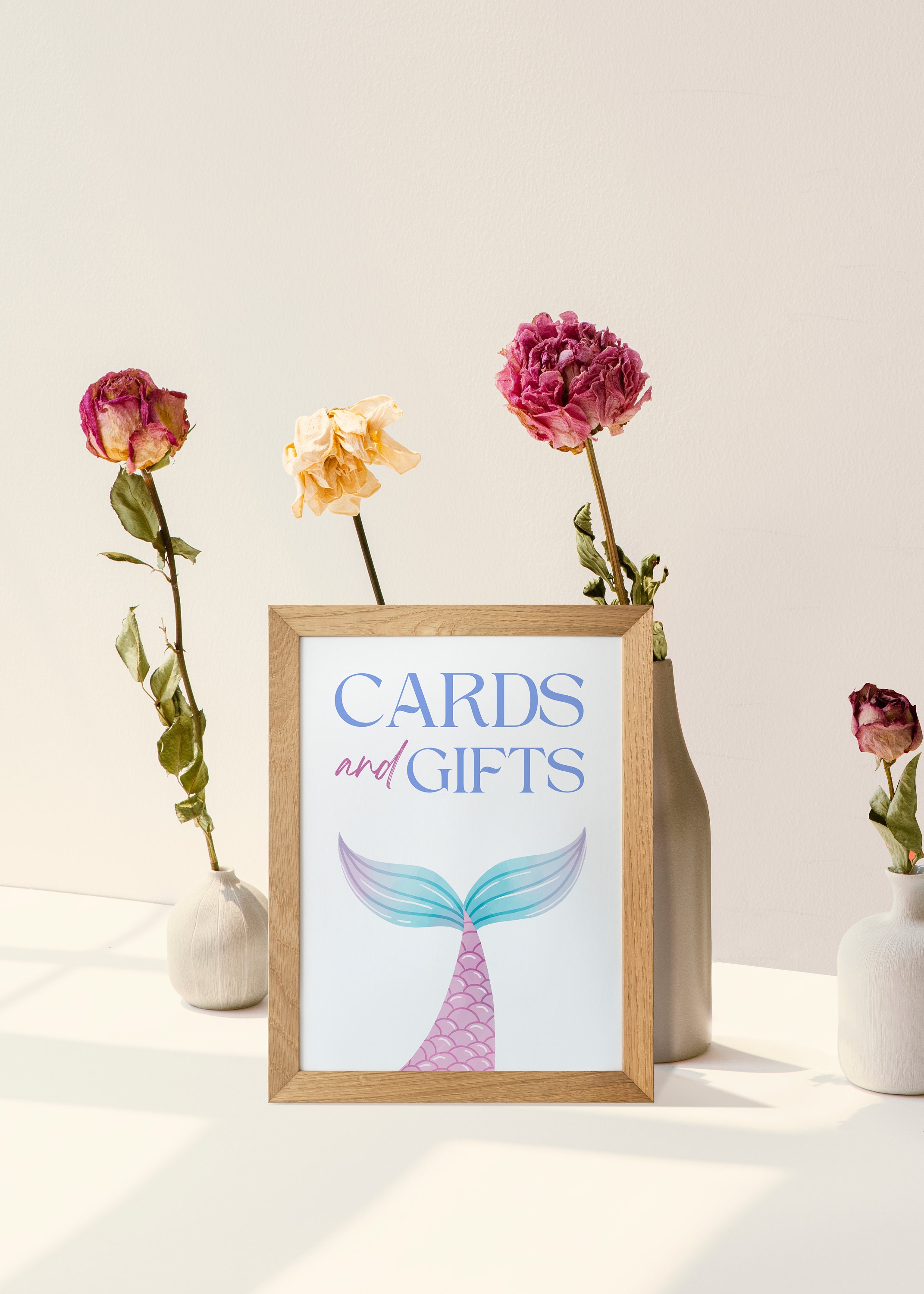 Editable Mermaid Themed Party Table Signs, Food, Drinks, Guestbook ...