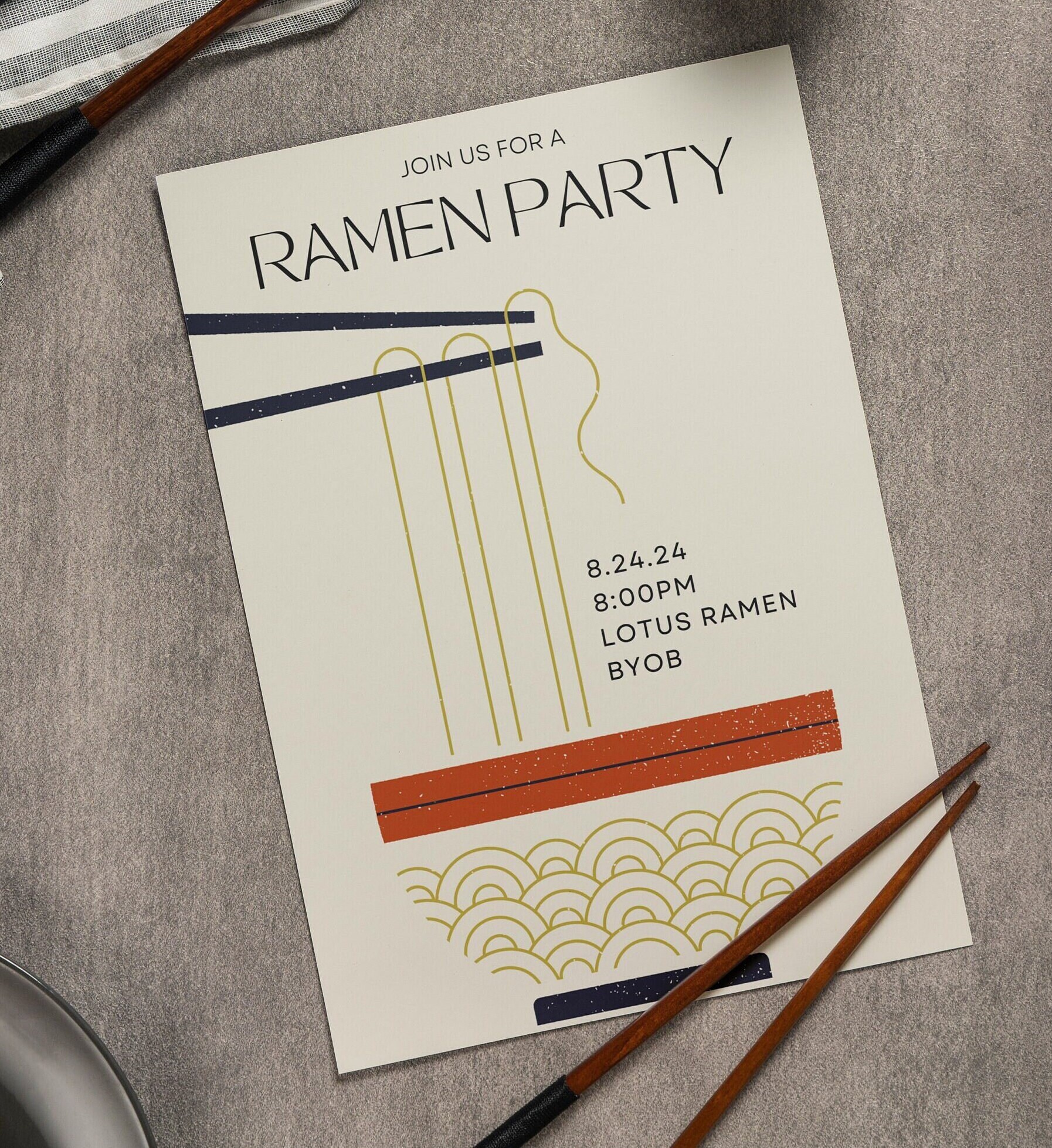 Ramen Party Invitation Editable Template, Ramen Party Invite, Digital ...