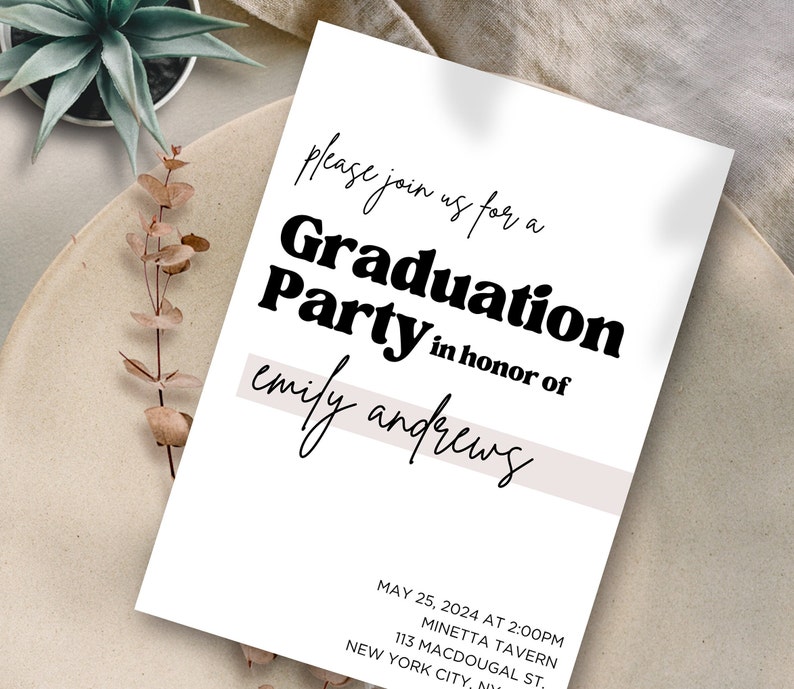 Editable Graduation Invite Template Customizable Invitation, Grad Party ...