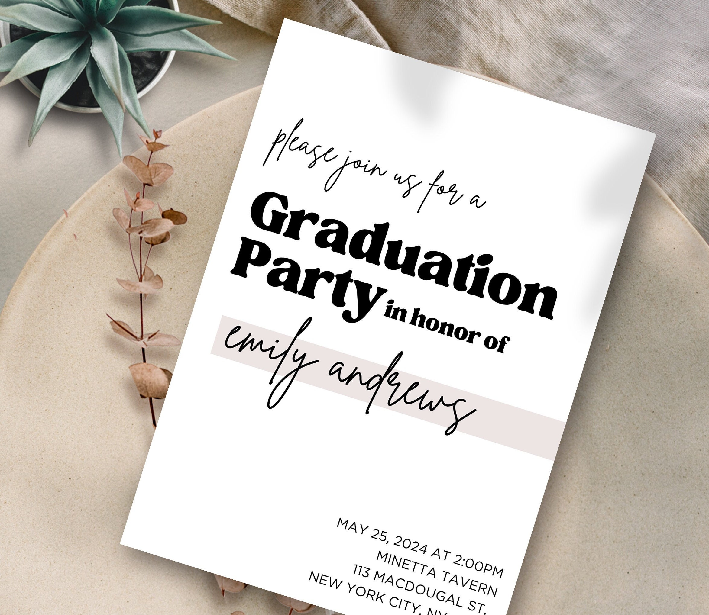 Editable Graduation Invite Template Customizable Invitation, Grad Party ...
