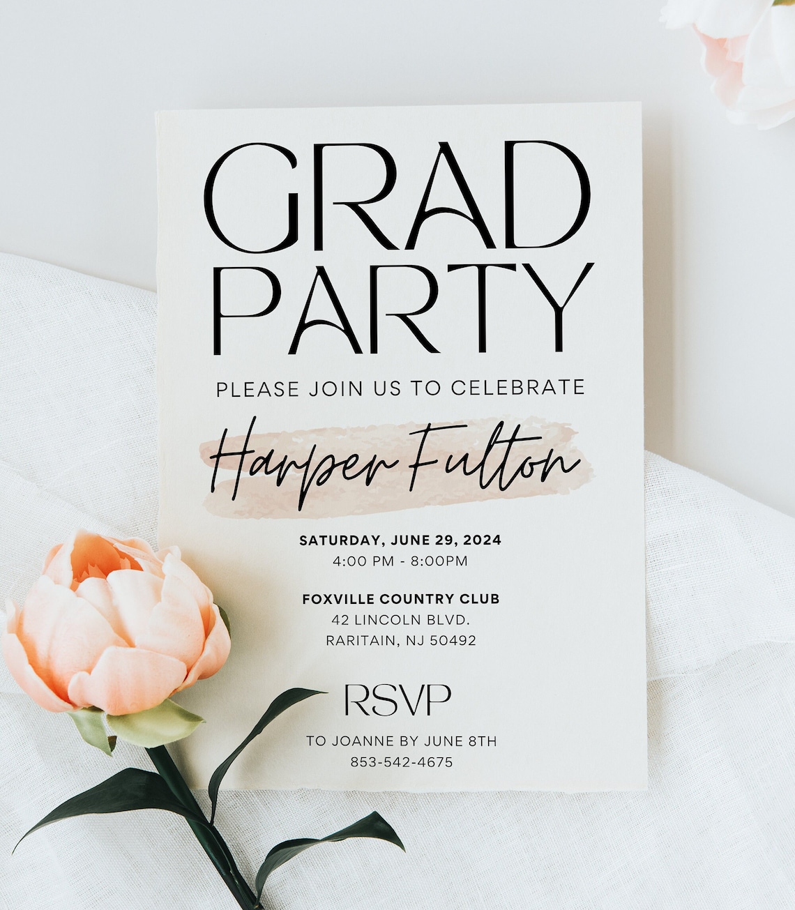 Editable Graduation Invitation Template Minimal and Modern ...