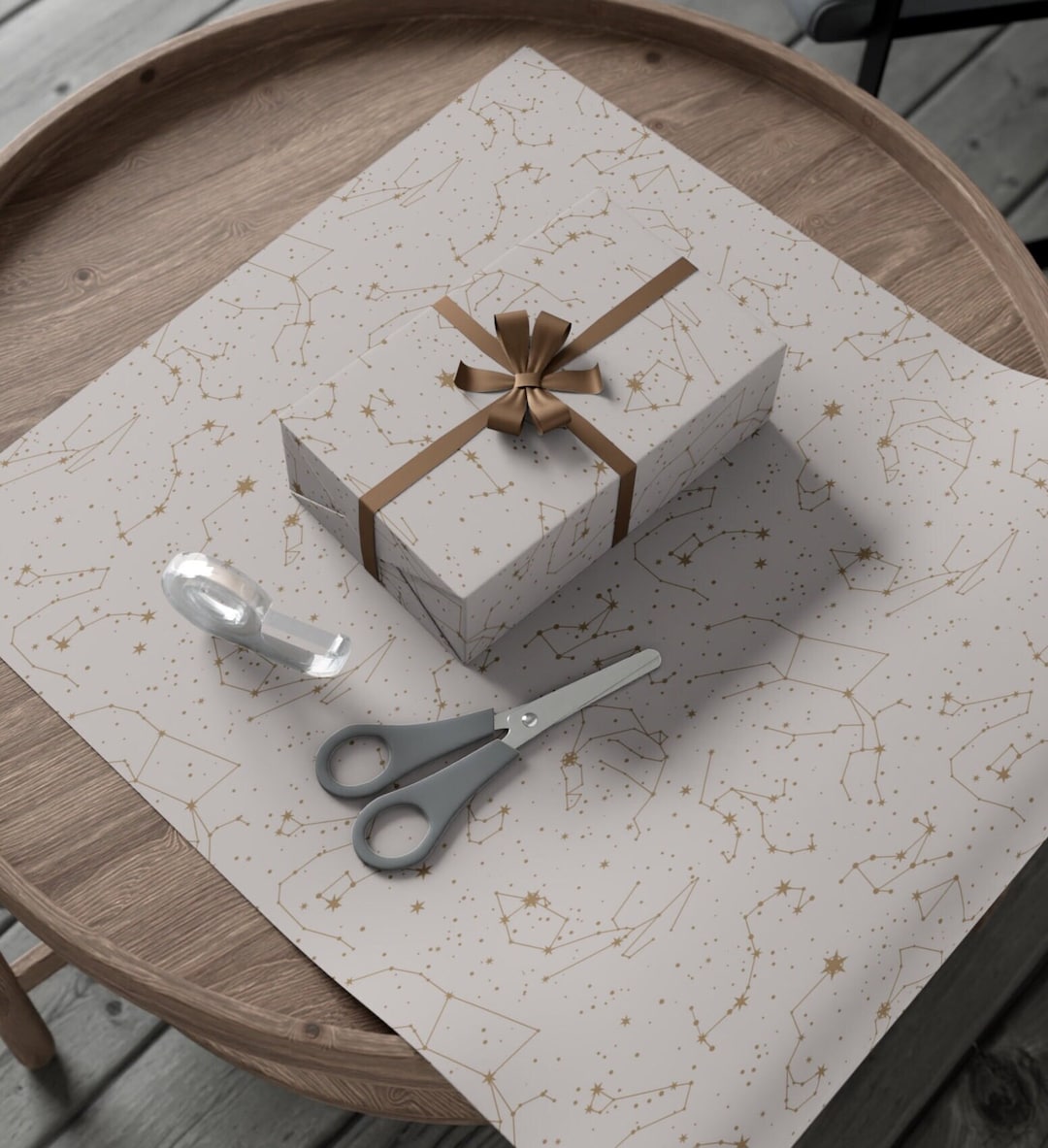 Aesthetic Celestial Wrapping Paper - Constellation Holiday Gift Wrap ...