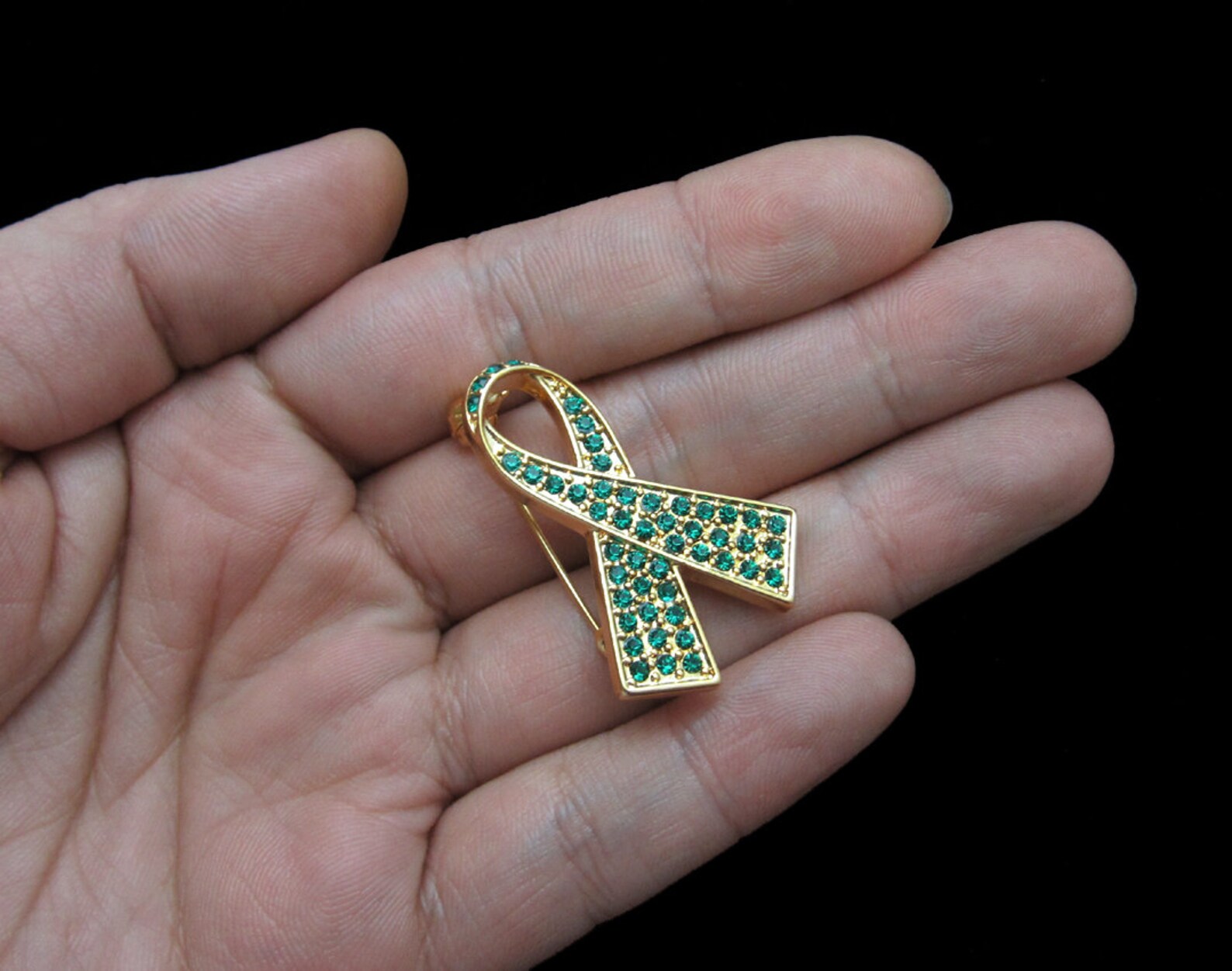 Crystal Emerald Green Ribbon Bow Hepatitis B Liver Cancer - Etsy
