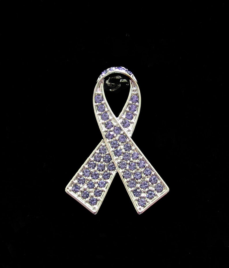 Crystal Periwinkle Ribbon Bow Stomach Cancer Esophageal Cancer Eating ...