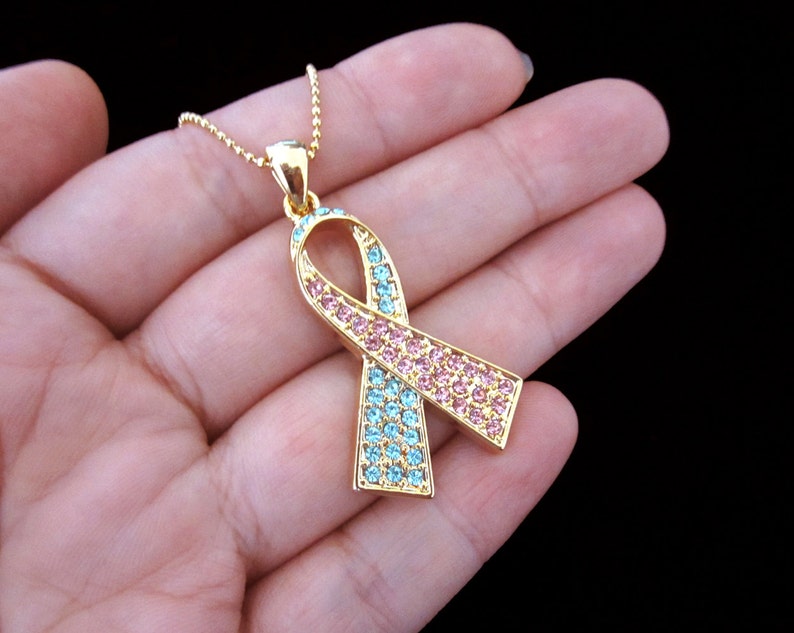 Light Blue Light Pink Ribbon Bow Pregnancy Infant Loss - Etsy