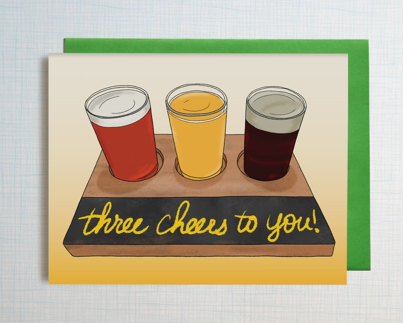 Three Cheers Congrats Greeting Card Congratulations or Thank | Etsy