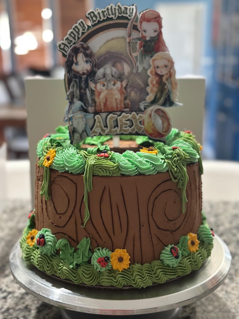The Lord of the Rings Cake Topper | Personalized Hobbit Fantasy Party ...