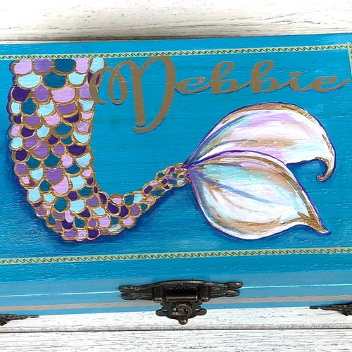 Handpainted Mermaid Keepsake Box Mermaid Trinket Box - Etsy