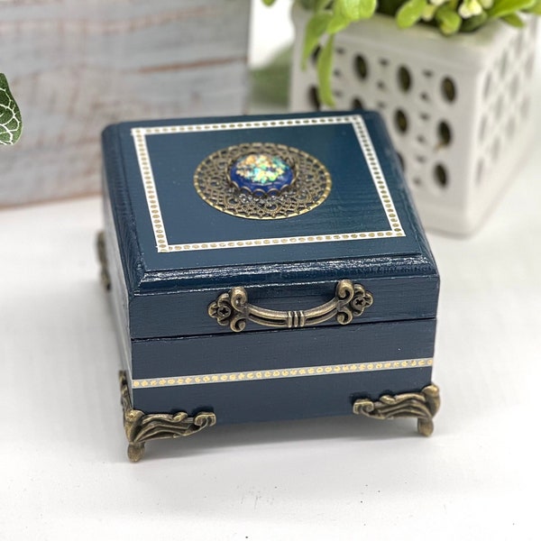 Blue Trinket Box - Etsy