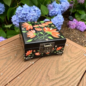 Hand Painted Victorian Style Flowered Keepsake Box, Trinket Box - Etsy