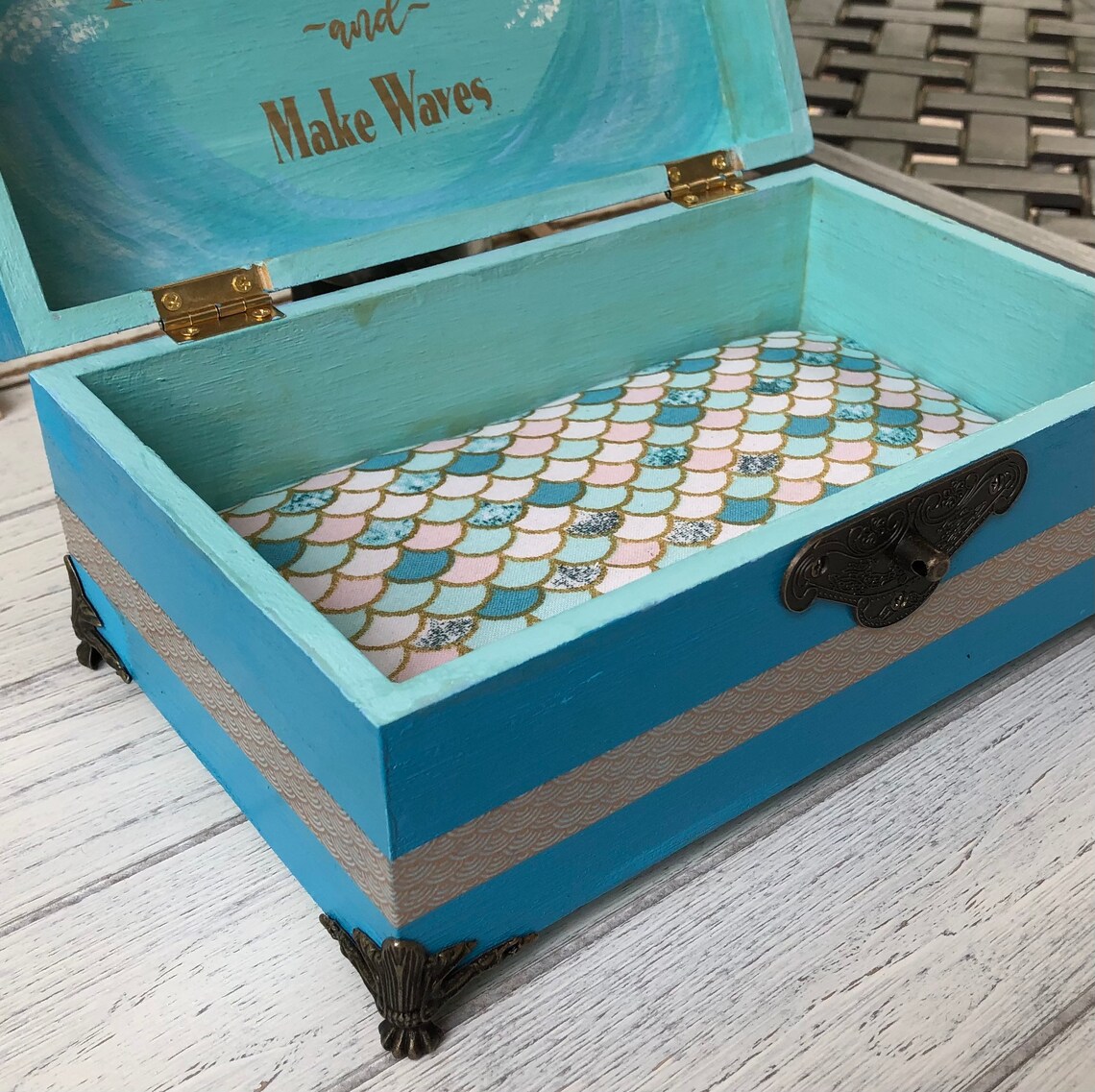 Handpainted Mermaid Keepsake Box Mermaid Trinket Box - Etsy