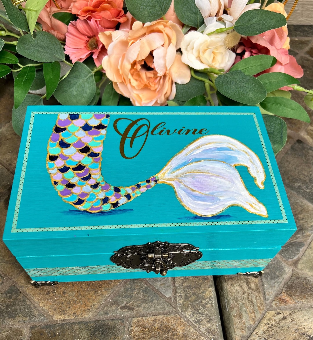 Handpainted Mermaid Keepsake Box Mermaid Trinket Box - Etsy