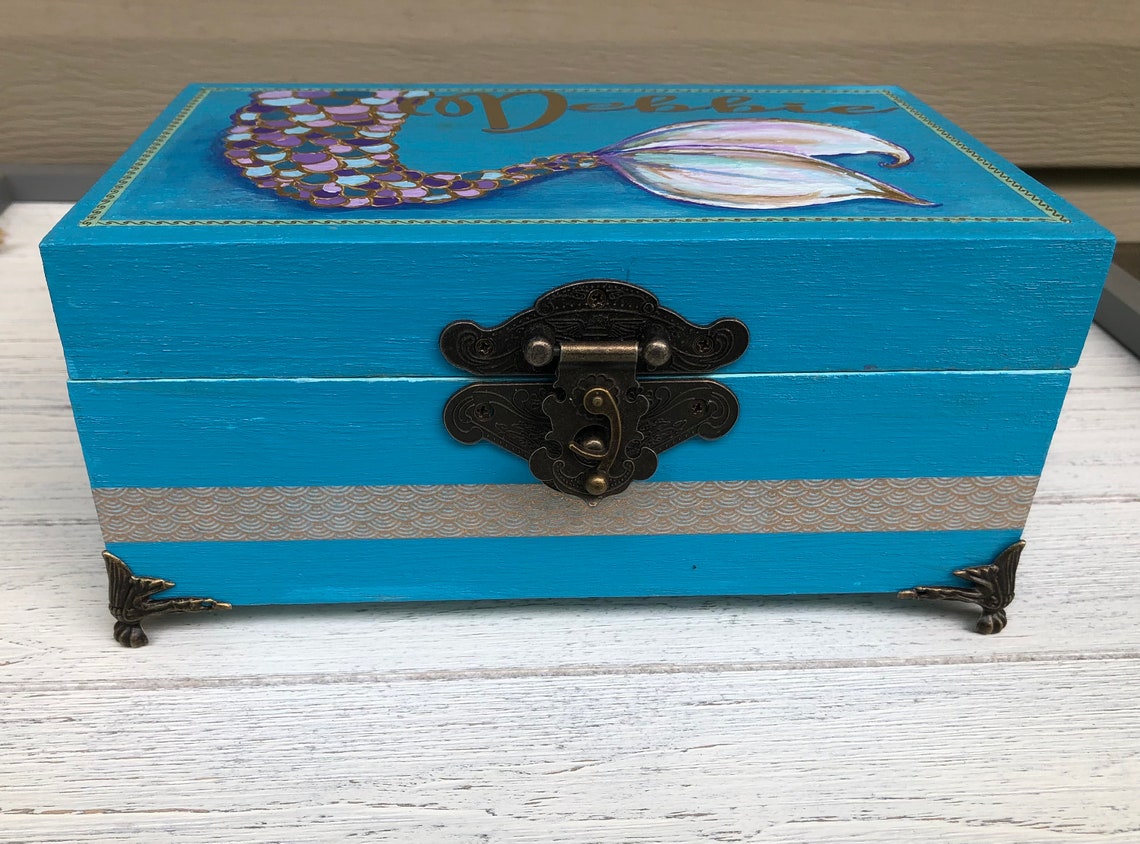 Handpainted Mermaid Keepsake Box Mermaid Trinket Box - Etsy
