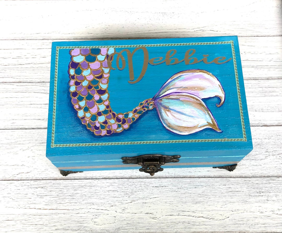 Handpainted Mermaid Keepsake Box Mermaid Trinket Box - Etsy