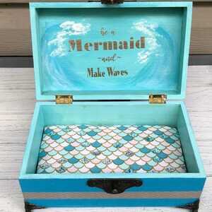 Handpainted Mermaid Keepsake Box, Mermaid Trinket Box, Personalized ...