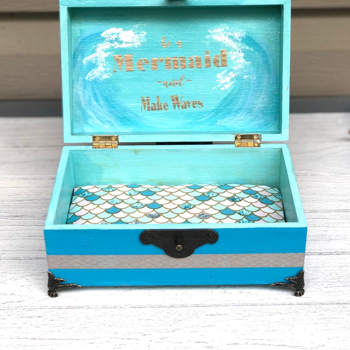 Handpainted Mermaid Keepsake Box Mermaid Trinket Box - Etsy