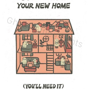 New Home Greeting Card, Ghosts, Haunted House, Halloween, for Him, for ...