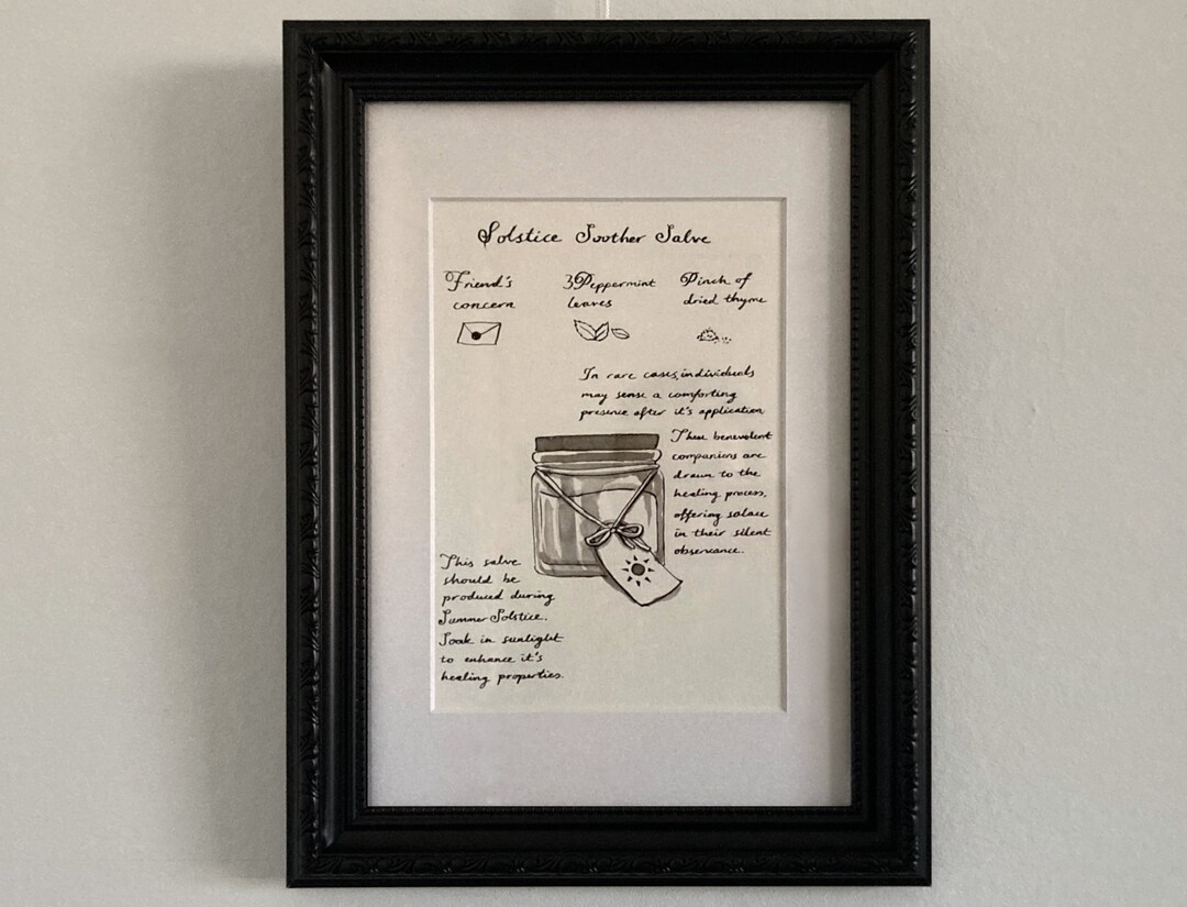 Solstice Soother Salve, Victorian, Healing Potion Recipe, Original Art ...